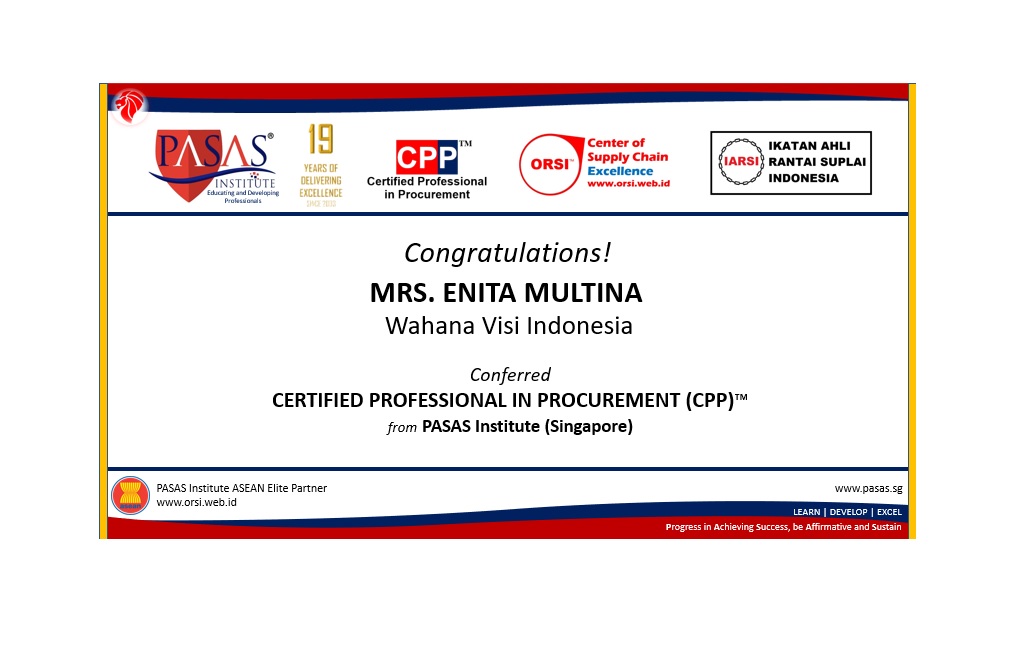 Congratulation to Mrs. Enita Multina! | Other | Optimasi Rantai Suplai ...
