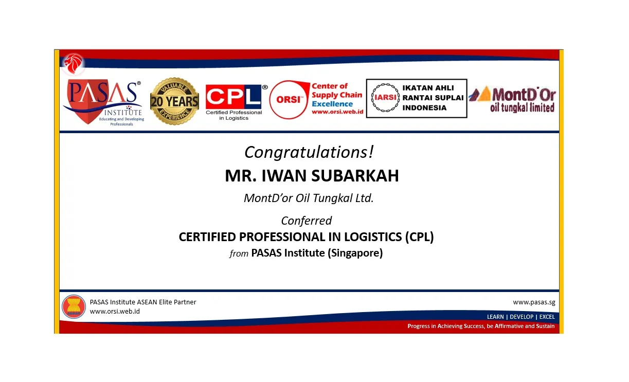 Congratulation to Mr. Iwan Subarkah! | Other | Optimasi Rantai Suplai Indonesia