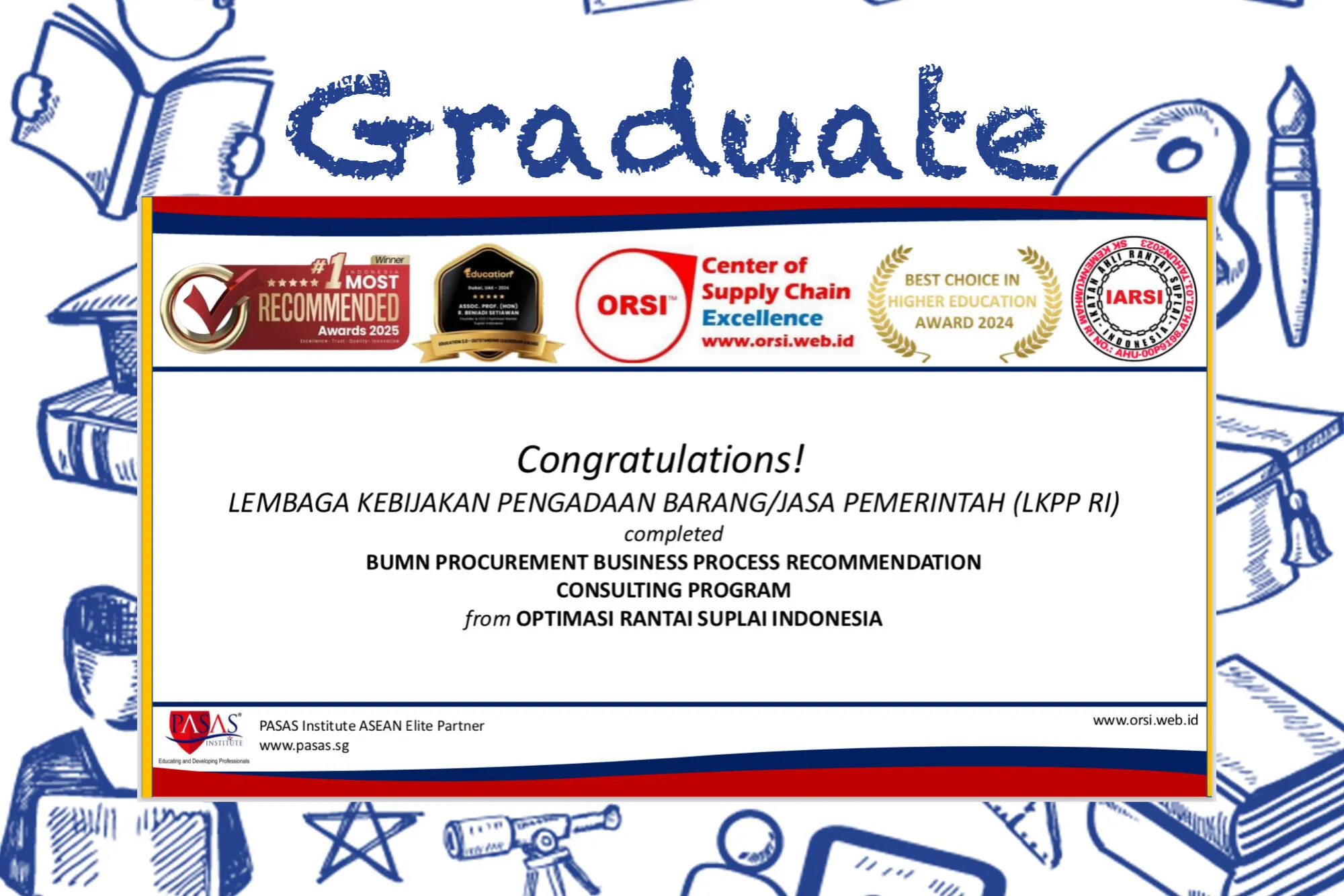 Congratulations to LKPP RI for successfully completing the BUMN Procurement Business Process ...